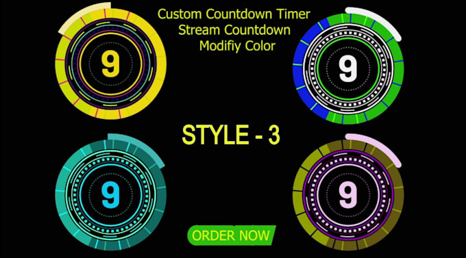 Create clock countdown timer animation video and stream video by ...