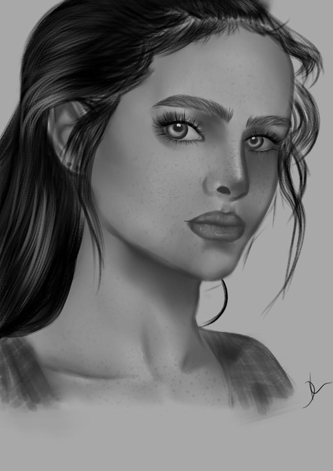 Draw a greyscale realistic picture of you by Domi_312 | Fiverr