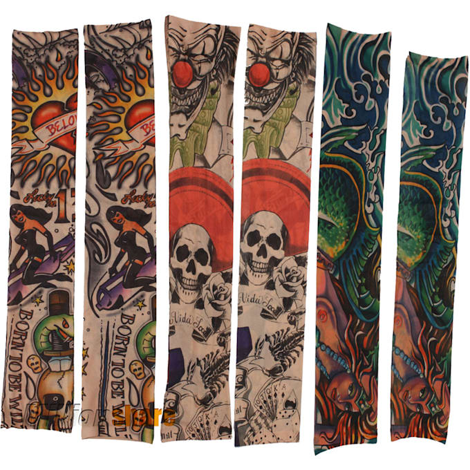 Send fake tattoo arm sleeves to you 2 pieces by Pattybkk | Fiverr