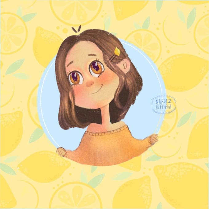 Make a cute portrait illustration for you by Awsmnara | Fiverr