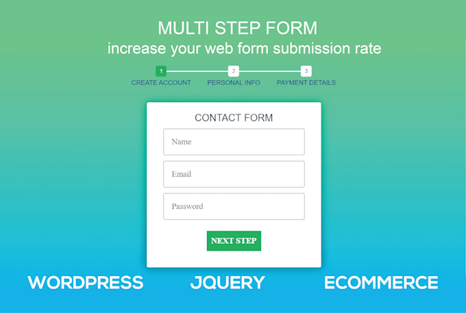 Create multi step form in wordpress or jquery by Fayakon | Fiverr