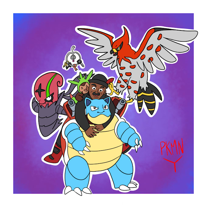 Draw custom oc pokemon trainers with pokemon by Davidprophet | Fiverr