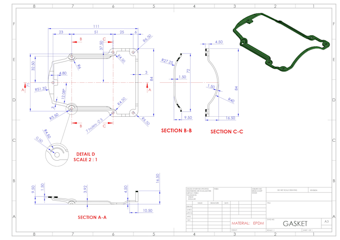2d cad part detail drawing dxf dwg by Mehulchopda | Fiverr