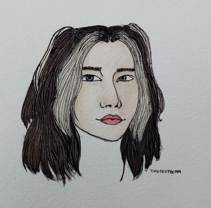 Draw a semi realistic portrait illustration by Tiredestbean | Fiverr