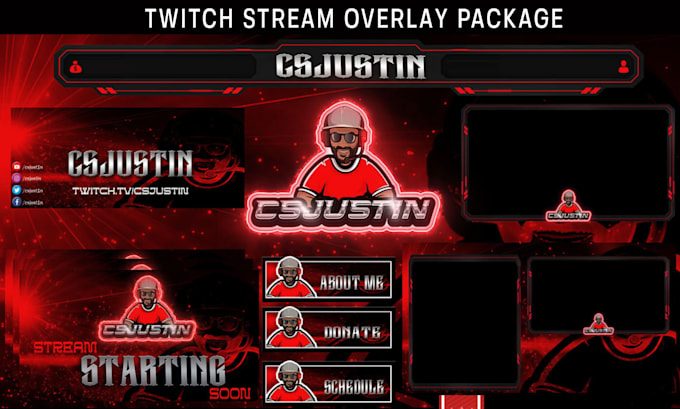 Design twitch overlay, logo, screen, animated stream package by Zabie07 ...