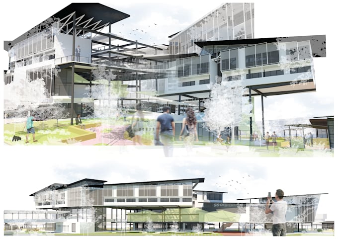 Photoshop render your project or architecture collage for archi ...