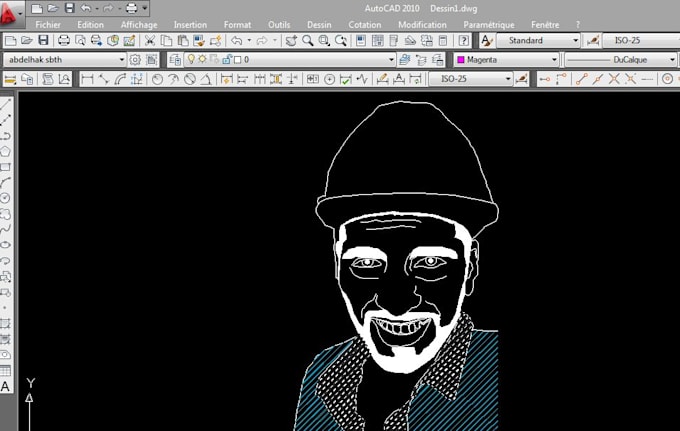 Draw your face in autocad dwg file by Abdelhakmamdouh | Fiverr
