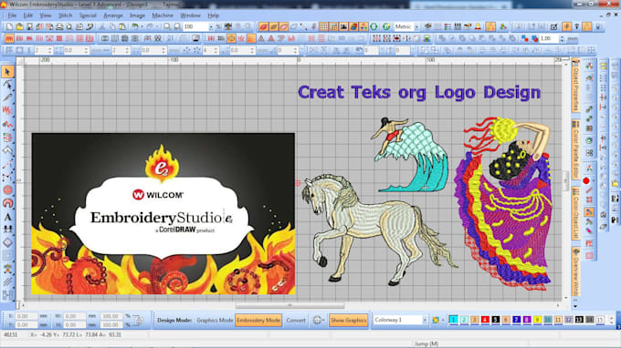 Do design embroidery on shirts or logo with wilcom emboidery studioe2 software by Andri84 | Fiverr