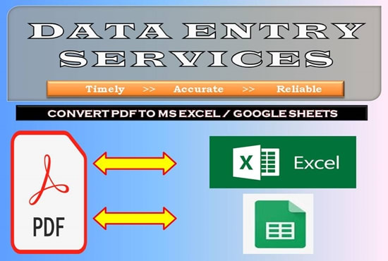 Convert pdf to microsoft excel, google sheets by Prajul_dentry | Fiverr