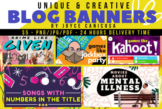 Design unique and professional blog banners by Joycecanicosa | Fiverr