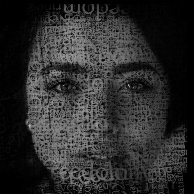 Create a powerful text portrait from your photo by Hamdizaru | Fiverr