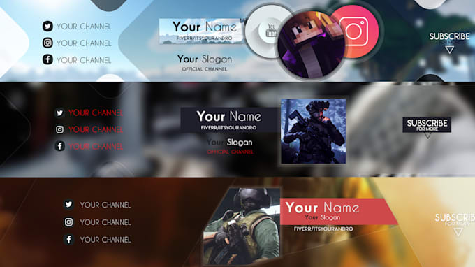 Design a professional youtube banner and twitter header by Itsyourandro ...