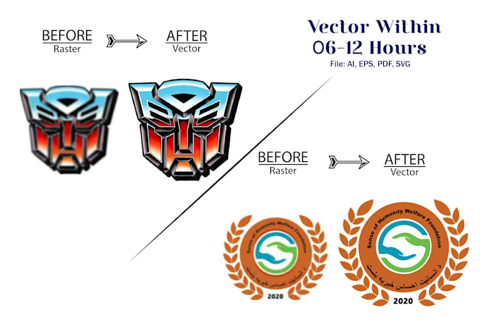 Vectorize logo design, convert image to vector with high resolution by ...