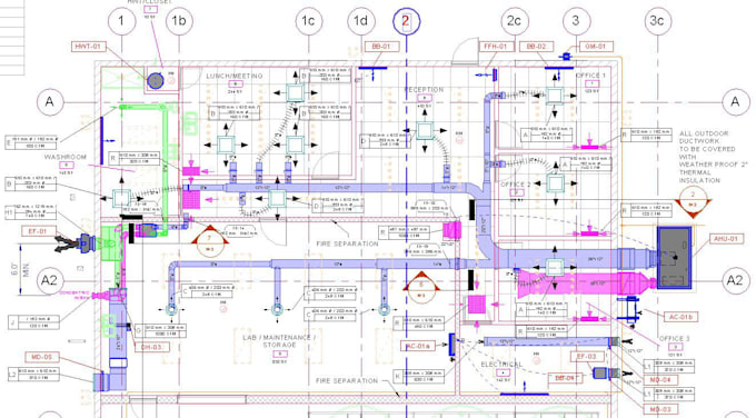 Do autocad modeling and hvac design layout by Zayf1247 | Fiverr