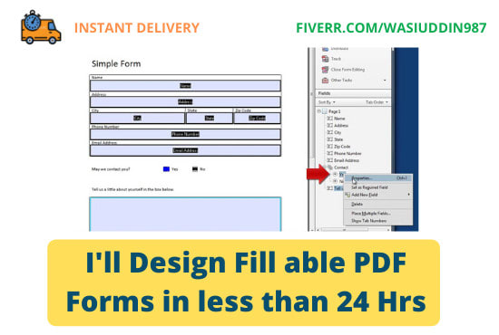 Design fillable pdf forms in less than 24 hrs by Wasiuddin987 | Fiverr
