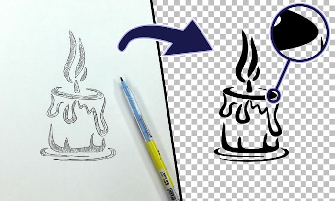 Manually make a vector logo from your sketch by Heymarco | Fiverr