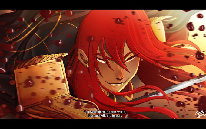 Draw an anime screenshot by Riikchu | Fiverr