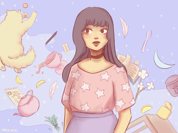 Draw simple digital illustration by Junebirds | Fiverr