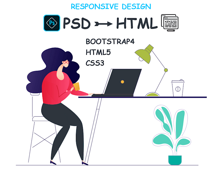 Convert psd to html with bootstrap by Molinaaa | Fiverr