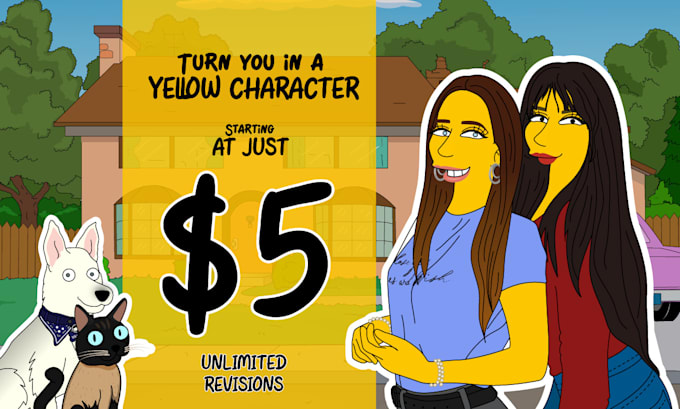 Draw you on the best yellow character style by Illustrando | Fiverr