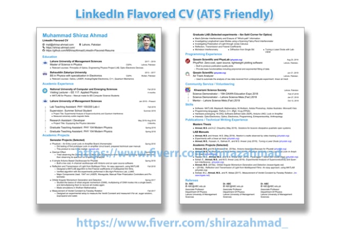 Build ats friendly linkedin cv by Shirazahmad_ | Fiverr
