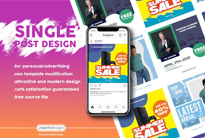 Design modern instagram post, single, seamless carousels, or instagram ...