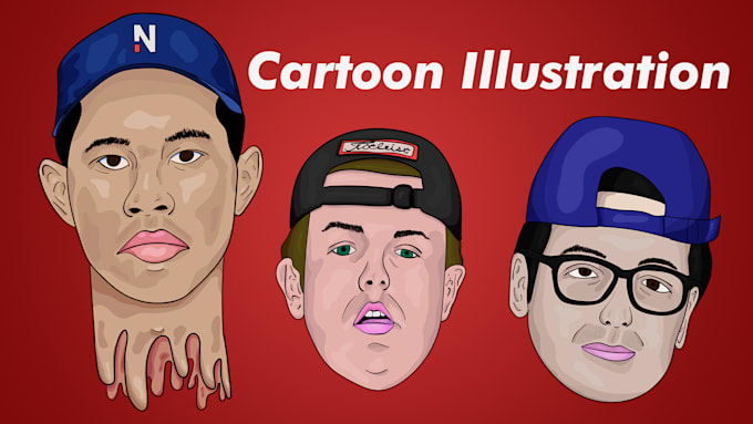 Make a cartoon illustration of your face by Joshg14 | Fiverr