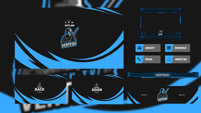 Design a twitch overlay and logo for your stream by Trevor_martin | Fiverr