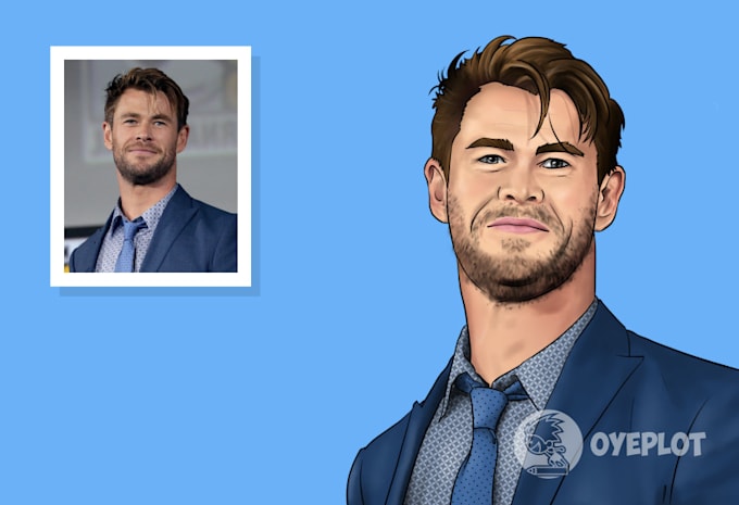 Draw realistic cartoon portrait by Oyeplot | Fiverr