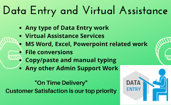 Be virtual assistant for data entry,collection, msword,excel,ppt,file ...