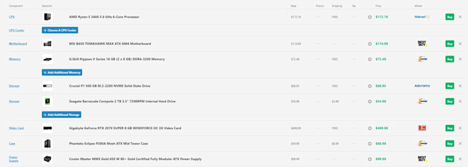 Pick parts for your computer using pcpartpicker by Votcom | Fiverr