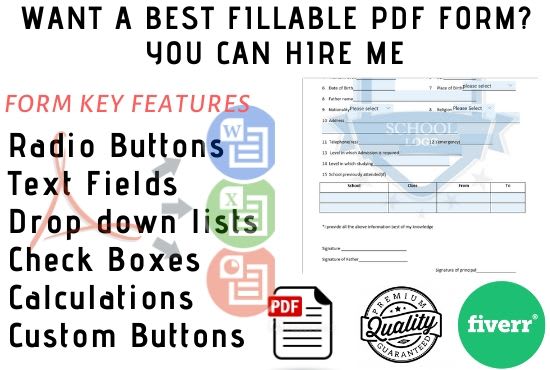 Create and design professional fillable pdf forms by Adeel_janjua | Fiverr