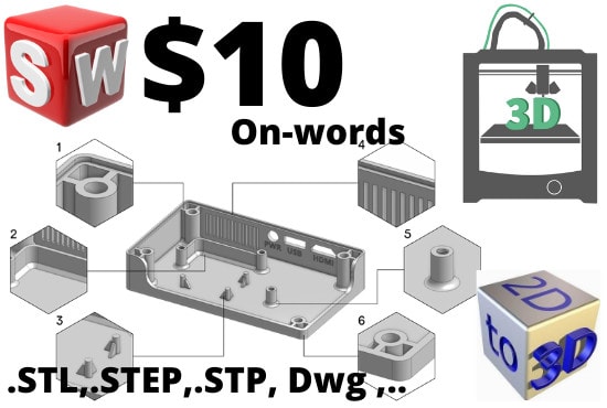 Create stl file for 3d printing from sketch by Hiraneranga | Fiverr