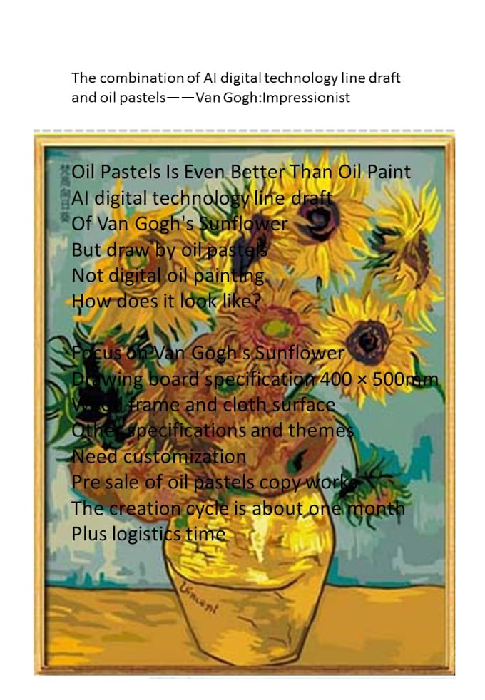 Oil pastels drawings of van gogh sunflower ai line draft by Vicibank ...
