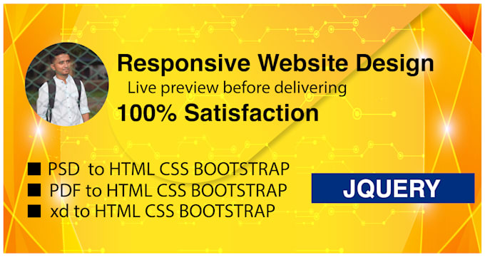 Convert psd, pdf, xd, jpg to html css bootstrap jquery by Mamun02090 | Fiverr