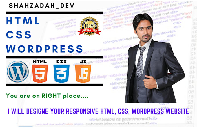 Design Your Responsive Html Css Wordpress Website By Shahzadahdev Fiverr