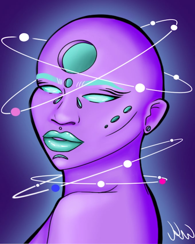 Draw you in my cosmic art style by Diamondkryztal | Fiverr