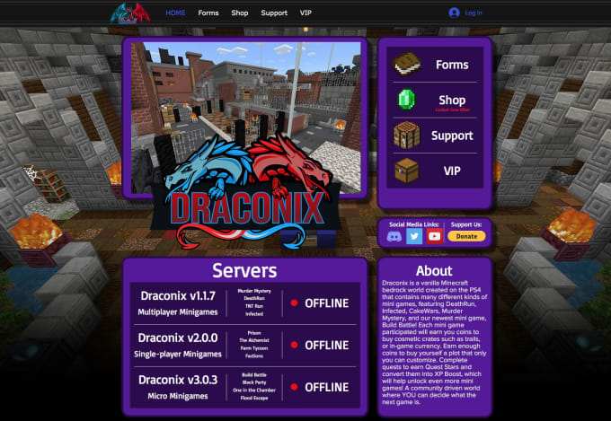 Create a professional minecraft website for you on wix by Redversa | Fiverr