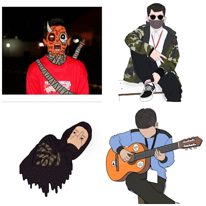 Draw your face into vector and grime art by Ghicyber | Fiverr