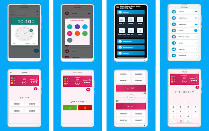 Create money making math learning quiz android app by Sajindaniel | Fiverr