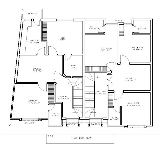 Draw 2d first floor plan for you by Mohsinhameed786 | Fiverr
