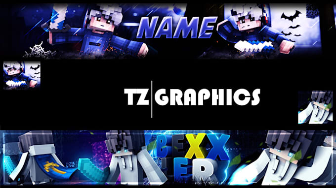 Design a minecraft yt banner by Tz_creations | Fiverr