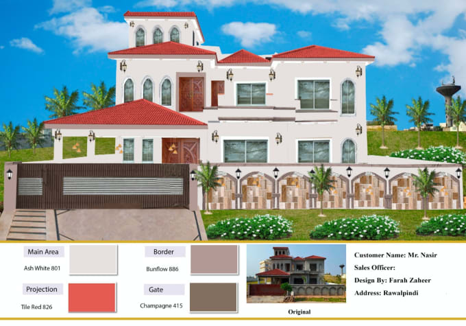 Professionally design color scheme of houses in photoshop before paint ...