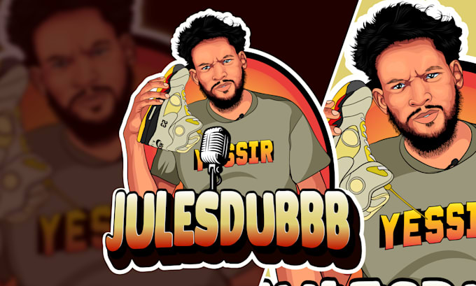 Design podcast cover art and itunes podcast logo in cartoon by ...