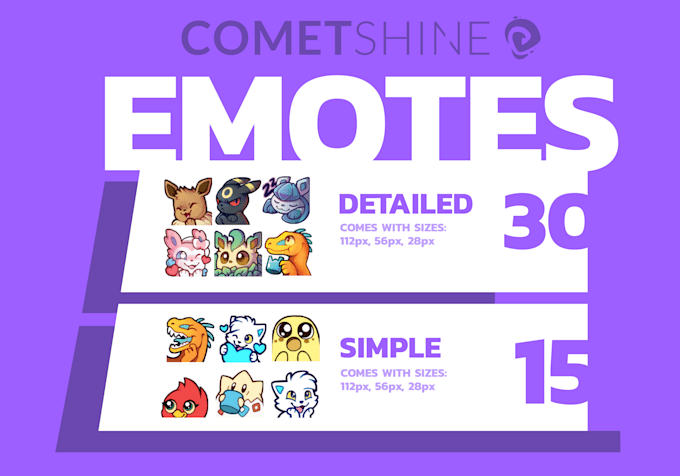 Create simple or detailed twitch emotes by Cometshine | Fiverr