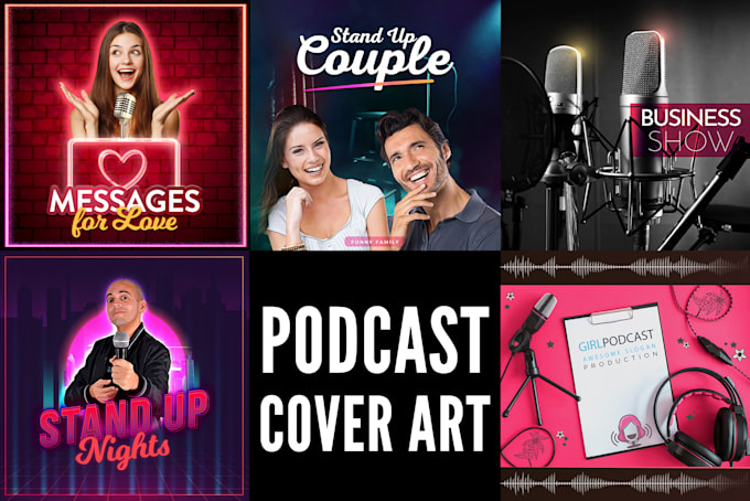 Design a neon podcast cover and creative art by Hafizdanial92 | Fiverr