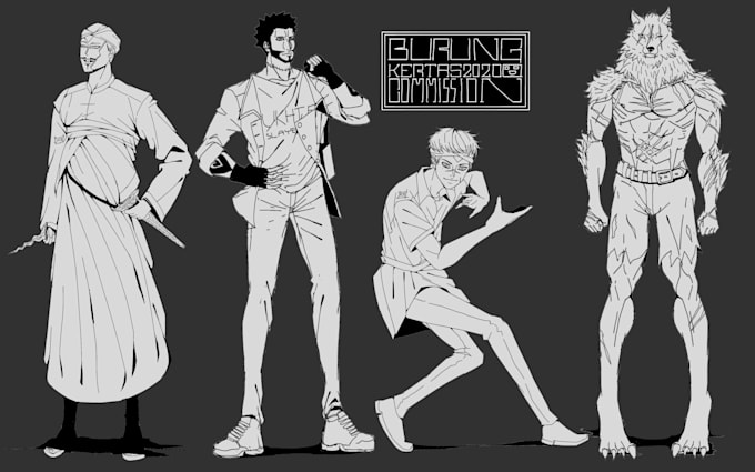 Draw or fanart you in my amazing bnw style by Burungkertas | Fiverr