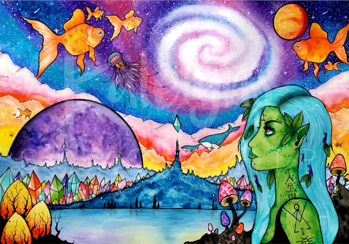 Design an illustration for you in any drawing style by Kaleighbeck | Fiverr