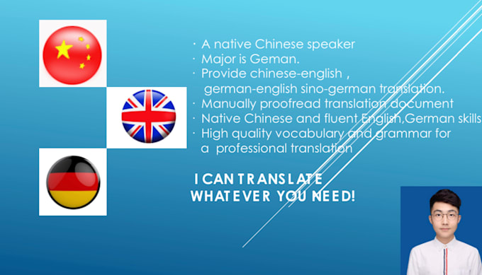 Providing translation between chinese, german and english by Vogte999 ...