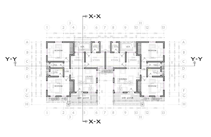 Create autocad full architectural drawing by Diol20 | Fiverr